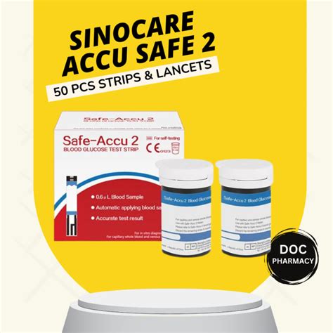 Sinocare Safe Accu 2 Test Strips And Lancet 50pcs Lazada Ph