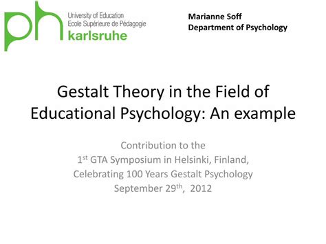 Pdf Gestalt Theory In The Field Of Educational Psychology · Gestalt