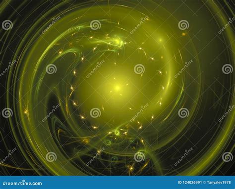 Joined Digital Fractal View Concept Energy Render Modern Creative Sphere Stock Illustration