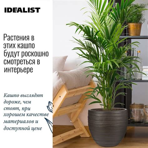 Купить Напольное кашпо для цветов IDEALIST Роу, круглое, коричневое ...