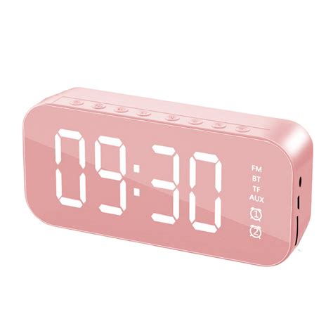 Minkurow Dual Alarm Clock With Bluetooth Speaker Portable Wireless