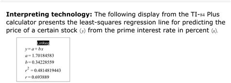 Solved Interpreting Technology The Following Display From