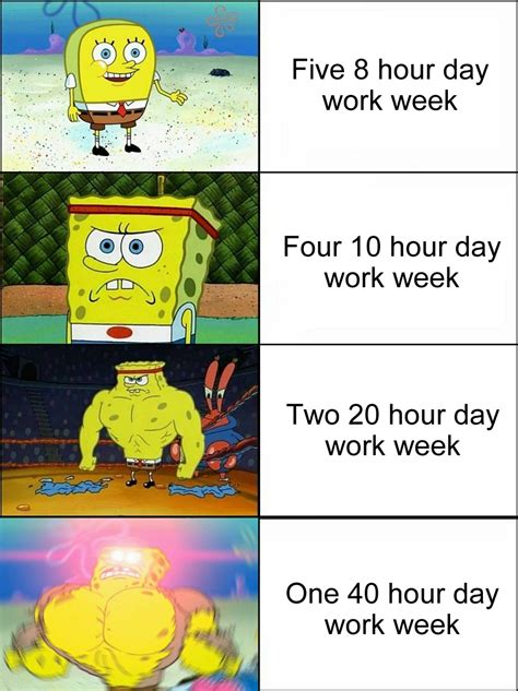 Ultimate Work Schedule R Bikinibottomtwitter Spongebob Squarepants