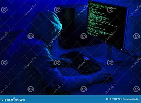 Cybercrime And Hacking Concept Hacker Using Computer Virus Program Stock Image Image Of