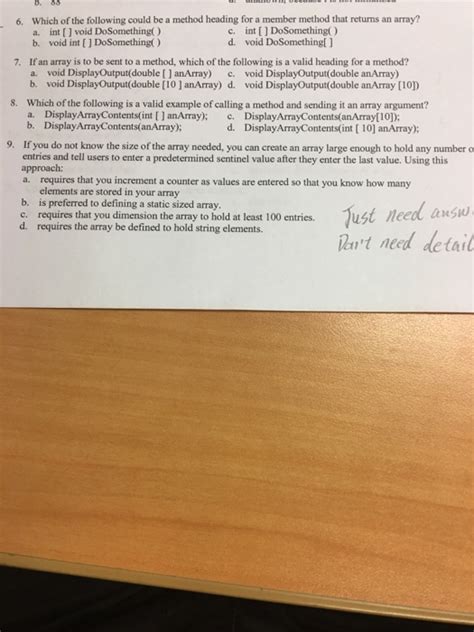 Solved Which Of The Following Could Be A Method Heading For