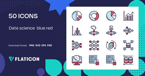Data Science Blue Red Icon Pack Color Lineal Color 50 Svg Icons