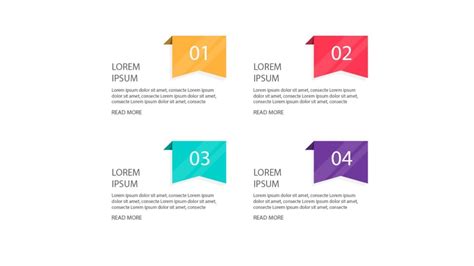 Set Of Four Colorful Banners With Numbers Google Slide Theme And Powerpoint Template Slidedocs