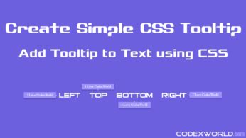 How To Create Simple CSS Tooltip CodexWorld