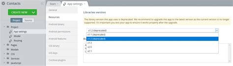 Quick Note Deprecated Libraries And Removed From The Appery Io System App Development