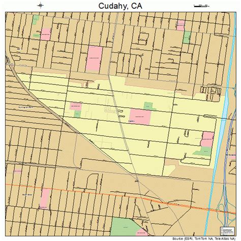 Cudahy California Street Map 0617498