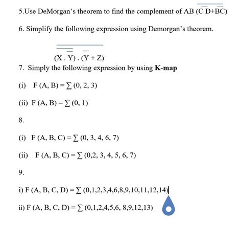 solved 5e demorgan s theorem to find the complement of ab