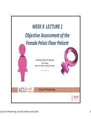 Objective Assessment Of Female Pelvic Floor Techniques And Course Hero