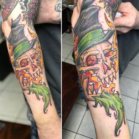 Top Hat Skull Tattoo By Charlie Baker