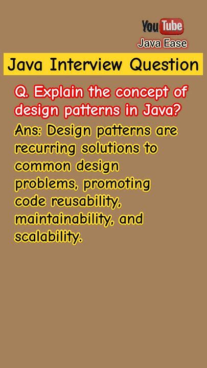 Java Interview Question Design Pattern In Java Java Viral Status Coding Shorts Youtube