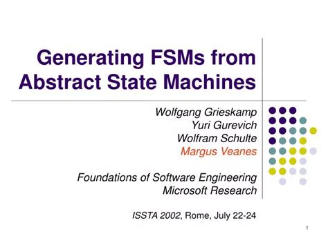Ppt Generating Fsms From Abstract State Machines Powerpoint Presentation Id 3955802