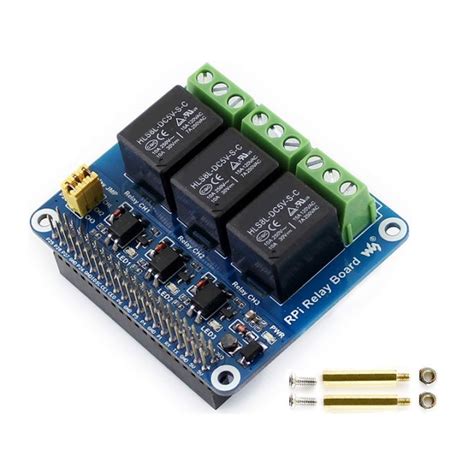 Waveshare 5V 3 Channel Relay Module Expansion Board Breakout Shield HAT Kit For RPI Raspberry Pi