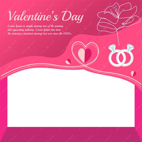 발렌타인 데이 초대 프레임 템플릿 꽃 일러스트 삽화 일러스트 장식 일러스트 틀 일러스트 풍선 일러스트 프레임 일러스트 하트 일러스트 발렌타인 데이 애인 경계 Png