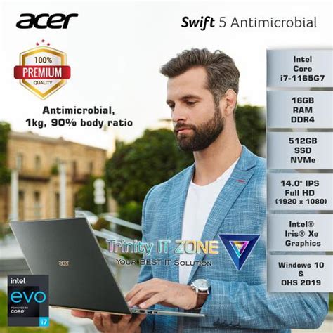 Jual Acer Swift 5 Antimicrobial Notebook Intel Core I7 1165G7 Kota Surabaya Trinity IT