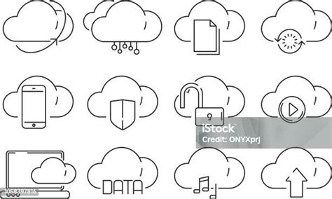 클라우드 컴퓨팅 아이콘 개인 정보 인터넷 Ftp 연결 인프라 벡터 기호 웹 온라인 스토리지 보안 개념에 대한 스톡 벡터 아트 및 기타 이미지 Istock