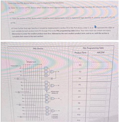Solved Given That The Pal Device Below Is Used To Implement