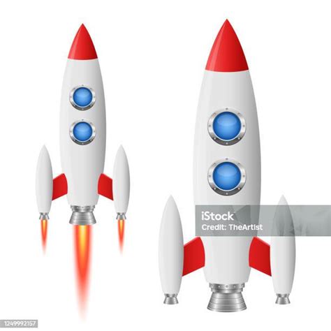 흰색 배경에 격리 된 로켓 우주선 벡터 디자인 일러스트레이션 우주선에 대한 스톡 벡터 아트 및 기타 이미지 우주선 로켓 3차원 형태 Istock
