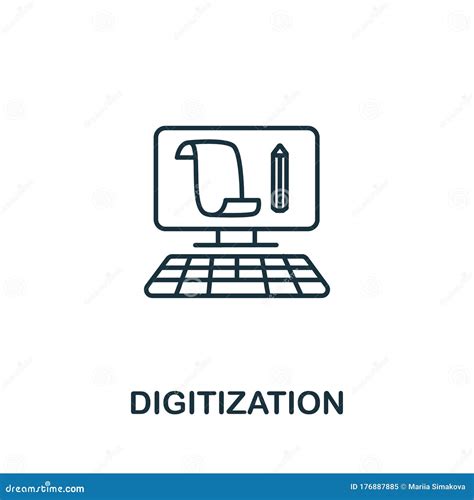 Digitization Icon From Industry 4 0 Collection Simple Line Element Digitization Symbol For