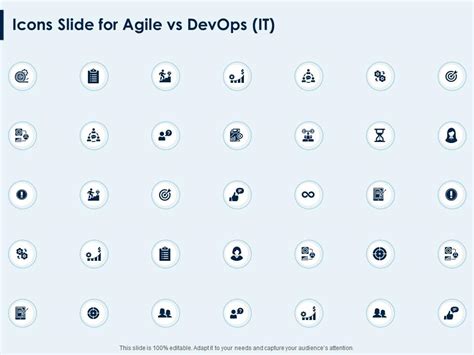Icons Slide For Agile Vs Devops IT Presentation Graphics Presentation PowerPoint Example