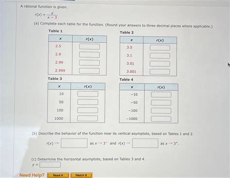 Solved A Rational Function Is Given R X Xx 3 A Complete Chegg Com