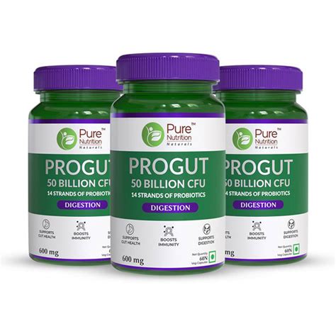 Pure Nutrition Progut 50 Billion Cfu 600 Mg 60 Veg Caps Health Total
