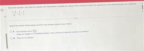 Solved Solve The Equation And State The Solution Set Chegg
