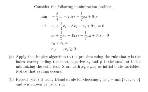consider the following minimization problem minea