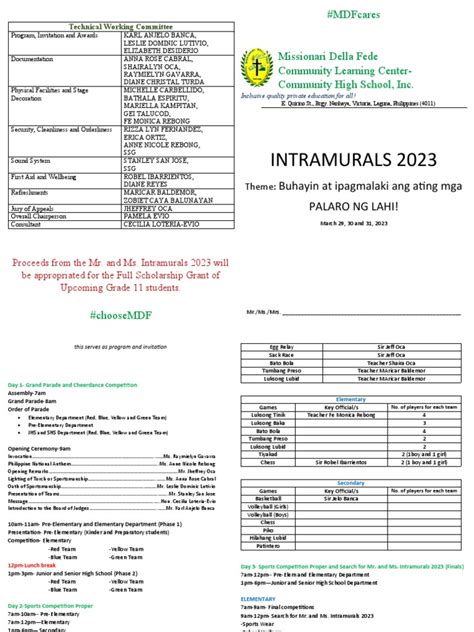 Intramurals Program Pdf