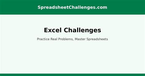Spreadsheetchallenges