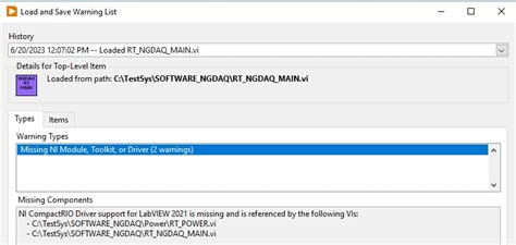 error missing ni compactrio driver support for labview ni
