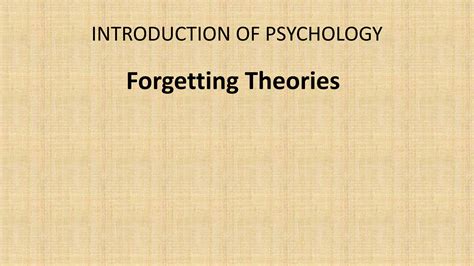 Forgetting Theory Pptx