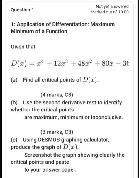 Solved Question 11 Application Of ﻿differentiation
