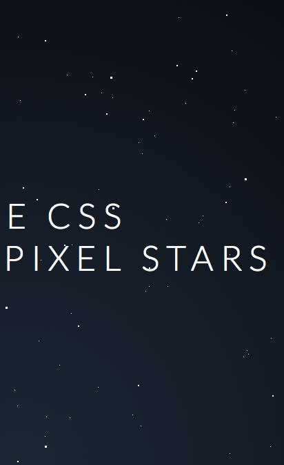 Parallax Star Background In Css