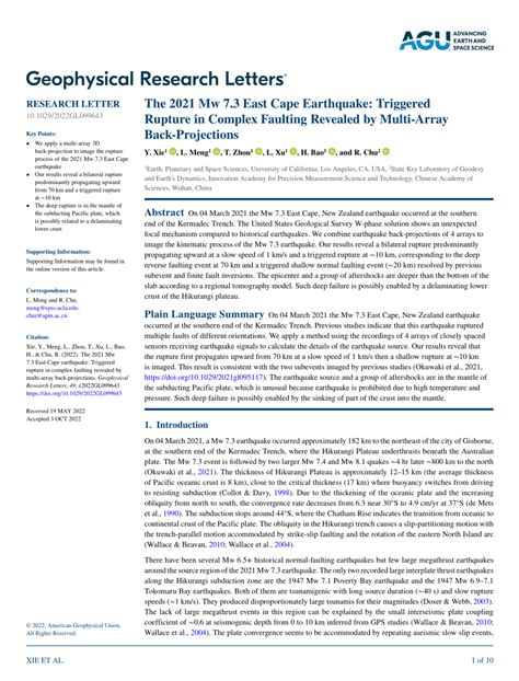 The 2021 Mw 73 East Cape Earthquake Triggered Rupture In Complex Faulting Revealed By Multi