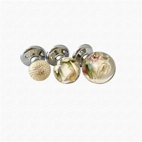 Set Of Two Preserved Flower Door Knobs The Flower Preservation Workshop