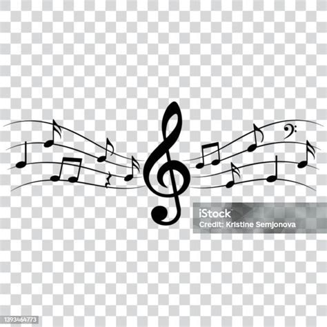 음악 노트와 고음 클레프 추상적 인 음악 디자인 요소 벡터 일러스트레이션 음표에 대한 스톡 벡터 아트 및 기타 이미지 음표