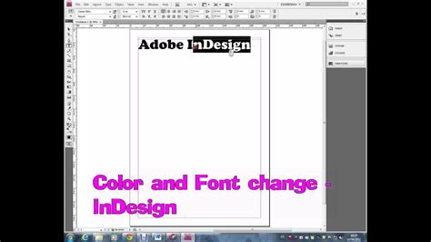 InDesign Color And Font Change Wmv YouTube