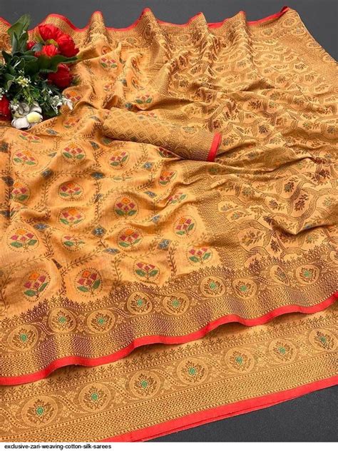 Exclusive Zari Weaving Cotton Silk Sarees