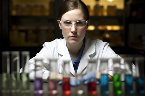 Premium Photo Portrait Of A Scientist Working With Test Tubes In A