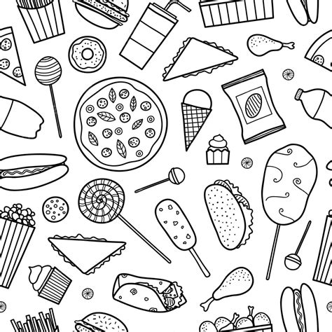 Vector Food Pattern Food Texture Vector Art Icons And Graphics For