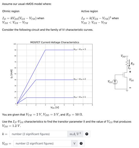Assume Our Usual Nmos Model Where Ohmic Region Active Region Course Hero