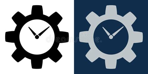 Clockwork Time Management Icon Gear With Clock Hands Productivity