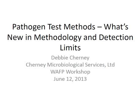 Pathogen Test Methods WAFP