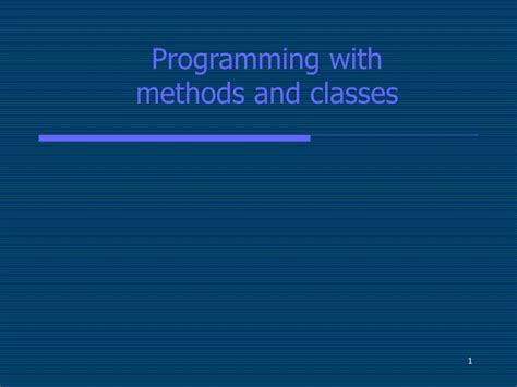 Ppt Java Programming Methods And Classes Conversion Implementation