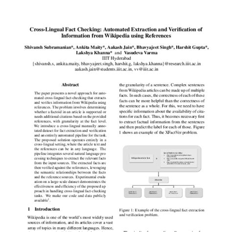 Cross Lingual Fact Checking Automated Extraction And Verification Of Information From Wikipedia