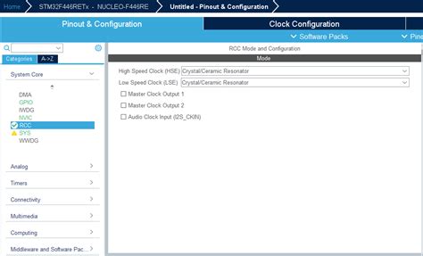 solved error in default cubemx settings for nucleo f446re